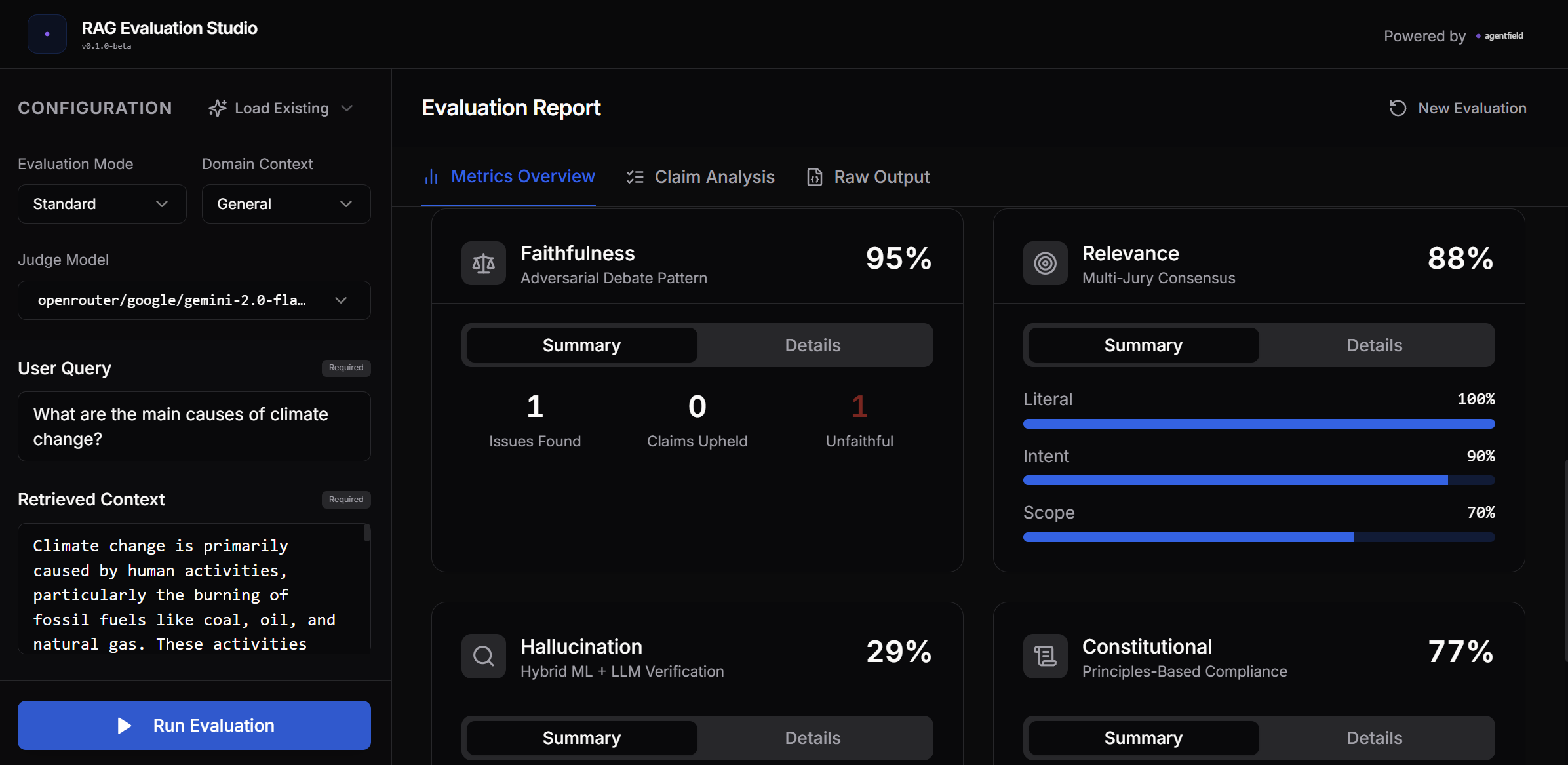 Production RAG Evaluator | Agentfield